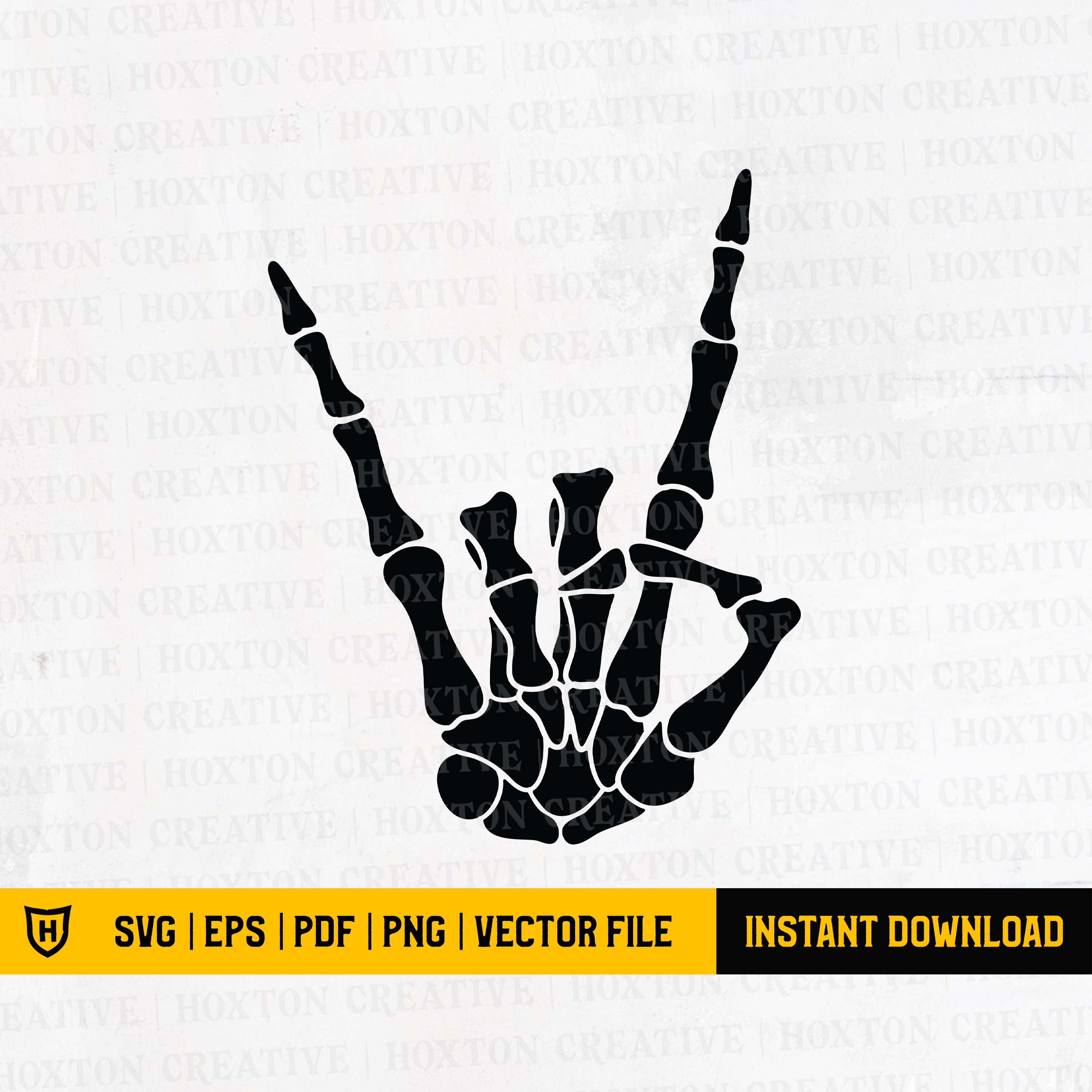 Skelett Rock Hand SVG | Rock and Roll SVG | Skelett Hand Datei ...