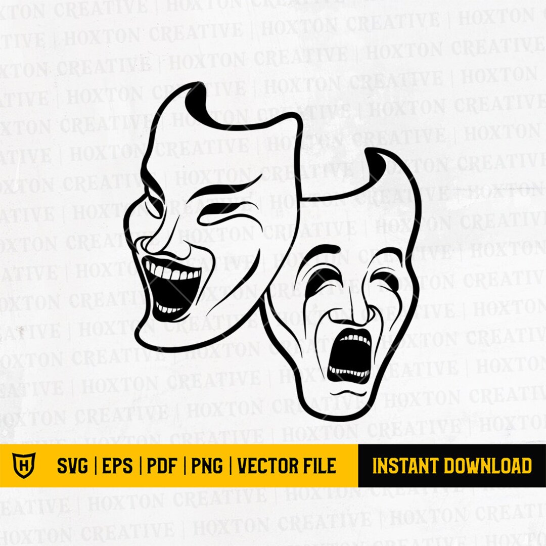 Happy Sad Masks Svg File | Laugh Now Cry Later Svg | Clown Face Mask ...