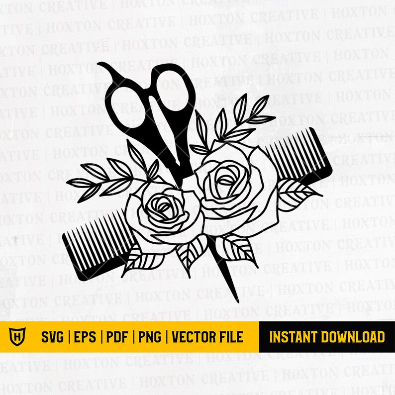 Hair Dresser Svg File Scissor Flowers Hair Stylist Svg - Etsy