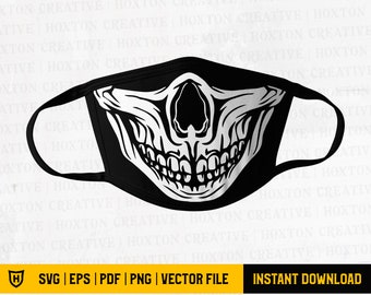 Skull Face Mask Svg Skull Mask Skeleton Mask Funny Face | Etsy