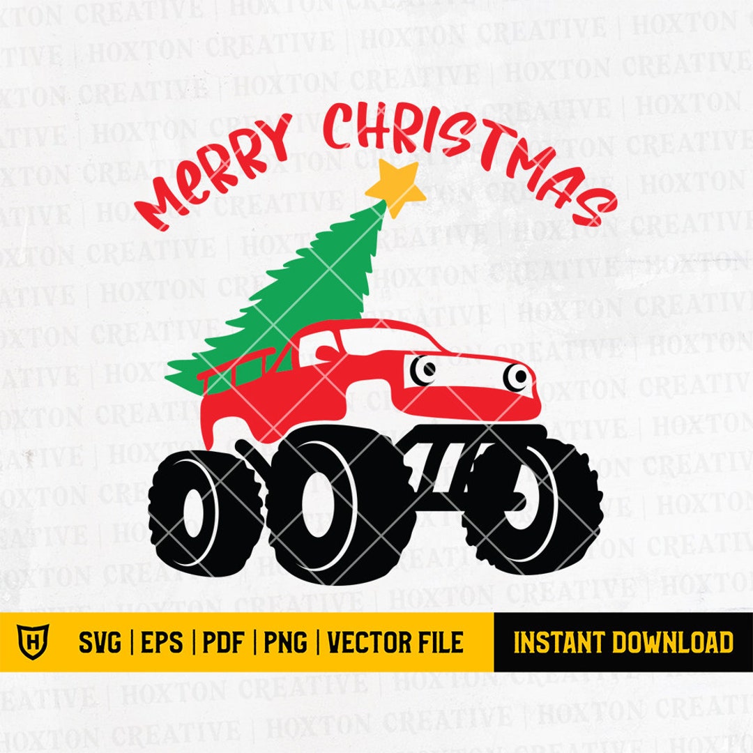 Christmas Truck Svg Monster Truck Svg Merry Christmas Svg Kids Cut File ...