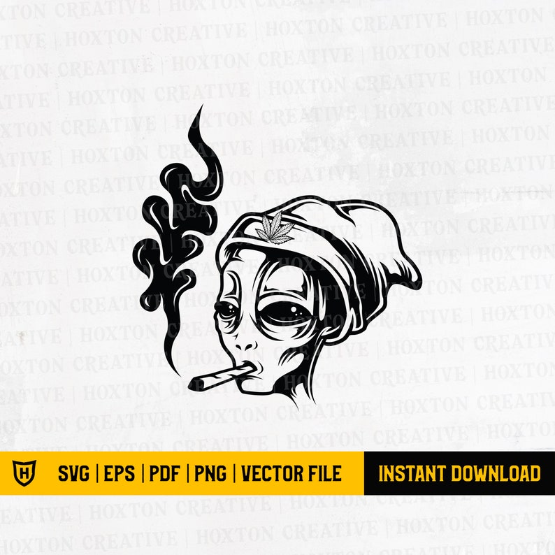 Cannabis Alien Svg Alien Smoking Joint Svg Blunt Weed Svg - Etsy