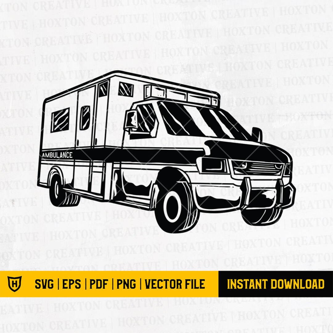 Ambulance Clipart Svg File | Rescue Truck Svg | Emergency Vehicle Svg ...