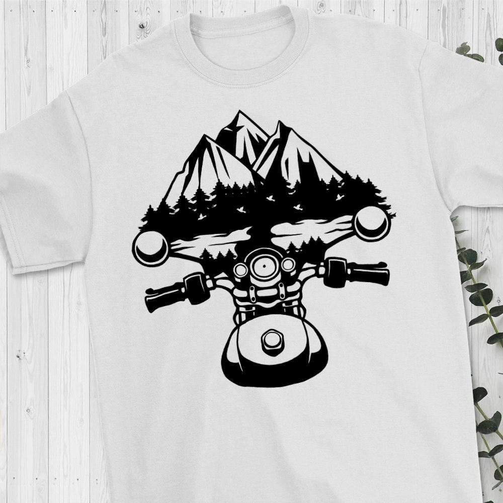 Rider Svg | Biker Mountain Svg | Mountain Scene Svg | Riding Motorcycle ...