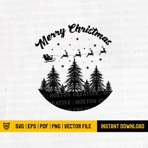 Christmas Svg Santa Svg Christmas Night Svg Flying Santa Svg Reindeer ...