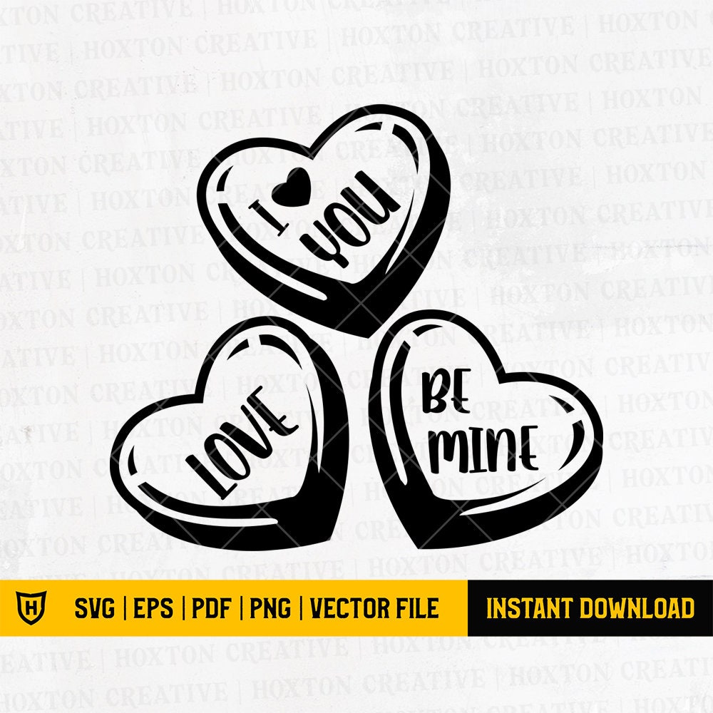 Valentines Day Svg File Heart Candies Clipart Valentines | Etsy