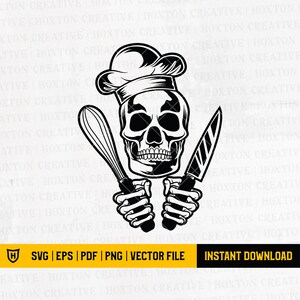 Chef Skull Svg File | Master Chef Svg | Chef Clipart | Chef Skull ...