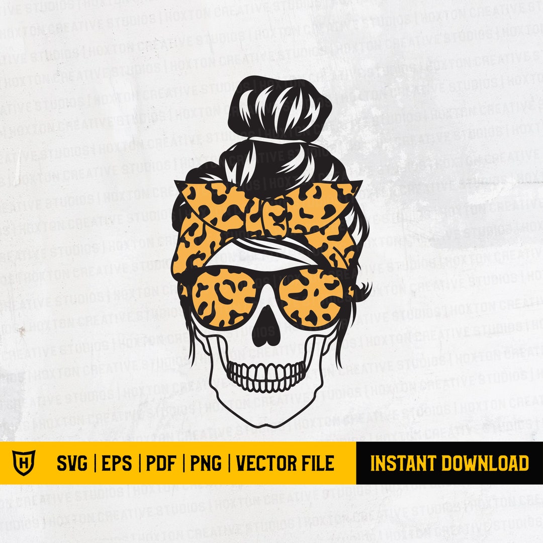 Mom Life Skeleton With Bandana Svg | Skull With Bandana Svg | Mom Life ...