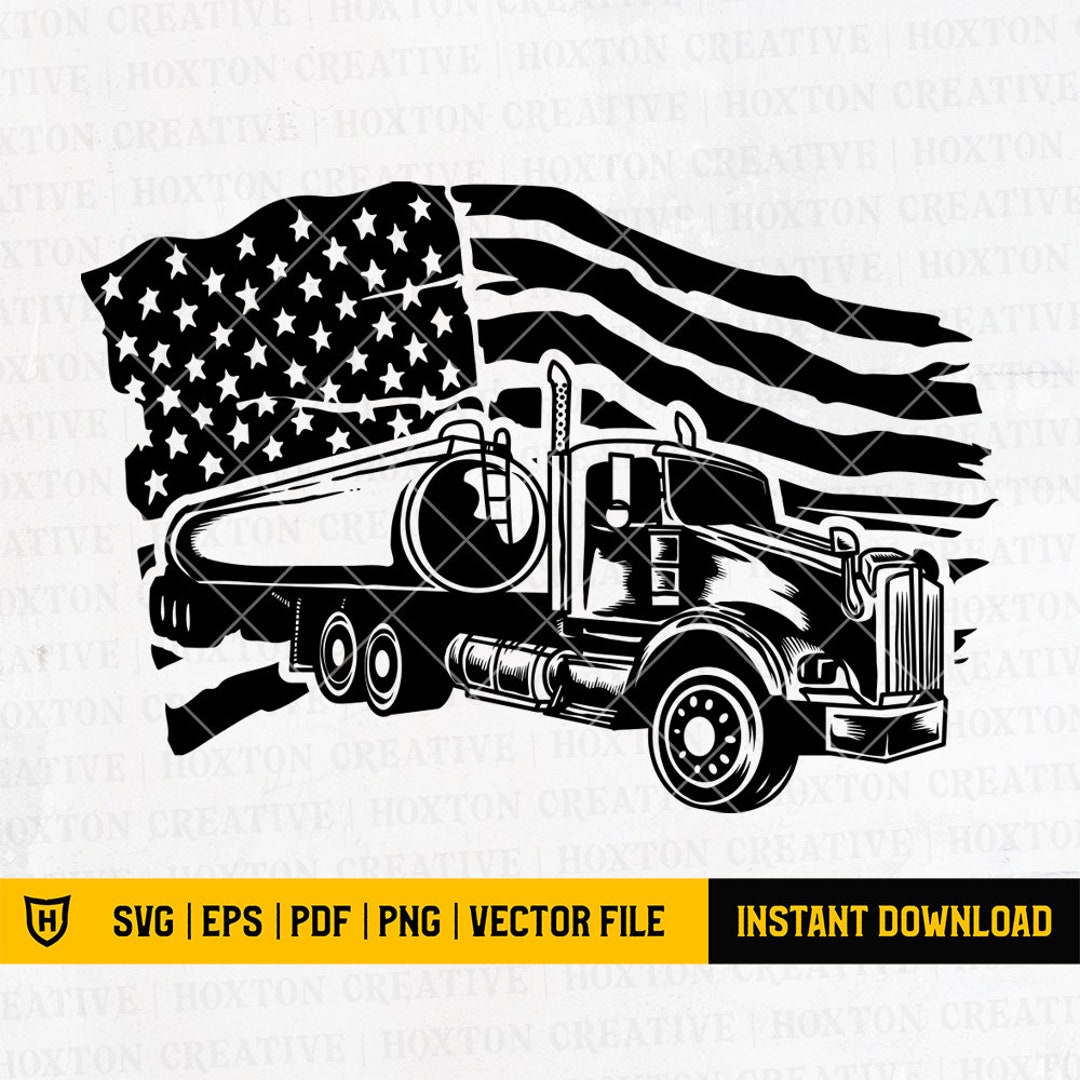 US Tanker Truck Svg File | US Tank Truck Svg | Tank Truck Clipart ...