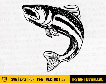 Trout Fish Svg File Fishing Svg Lake Fishing Svg Trout Fishing Svg Fish ...