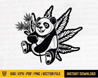 Digital Cutfile Smoking Cannabis svg Smoking Marijuana Svg Panda ...