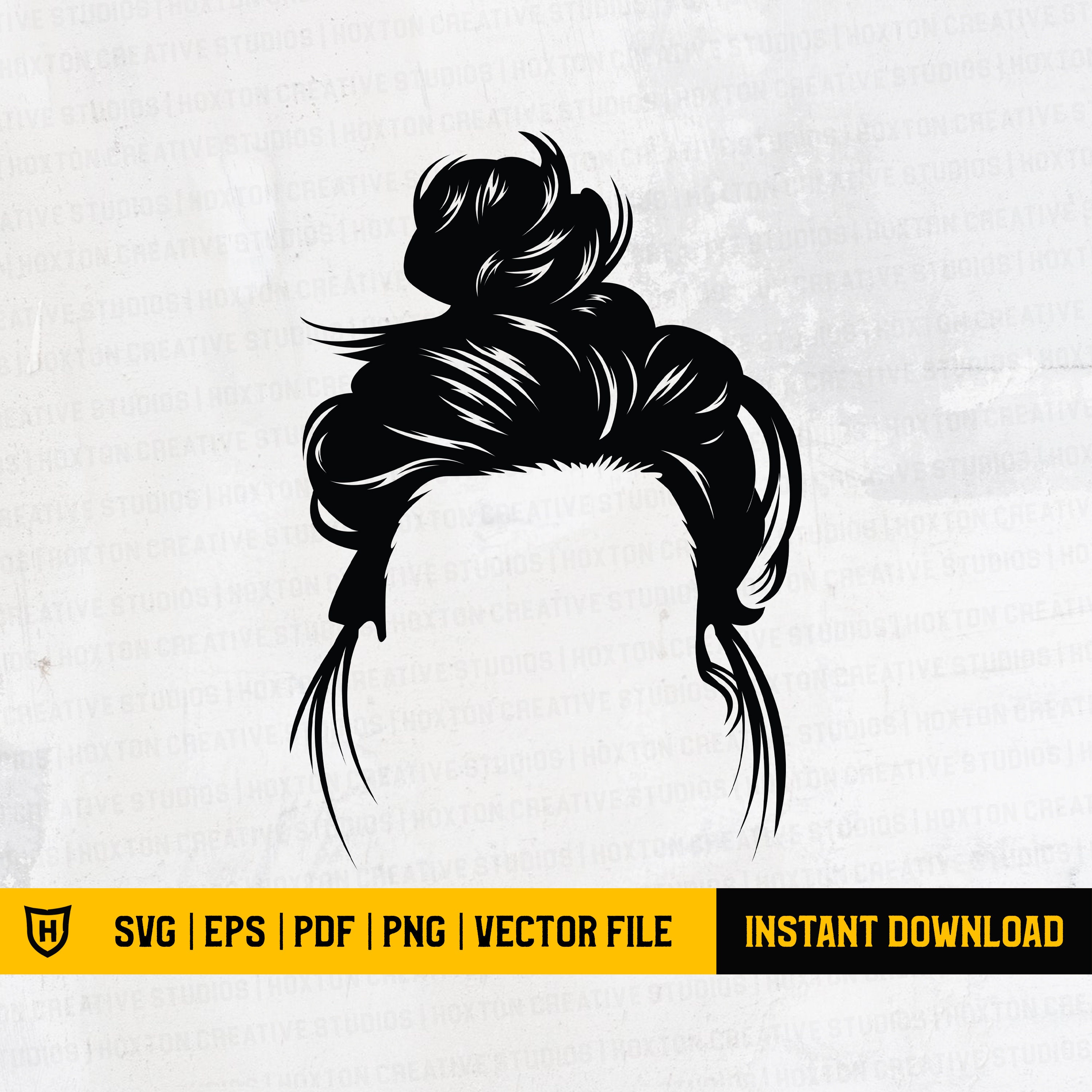 Messy Bun Hair Svg | Hair Stylist Svg | Messy Hair Svg | Bun Hair ...