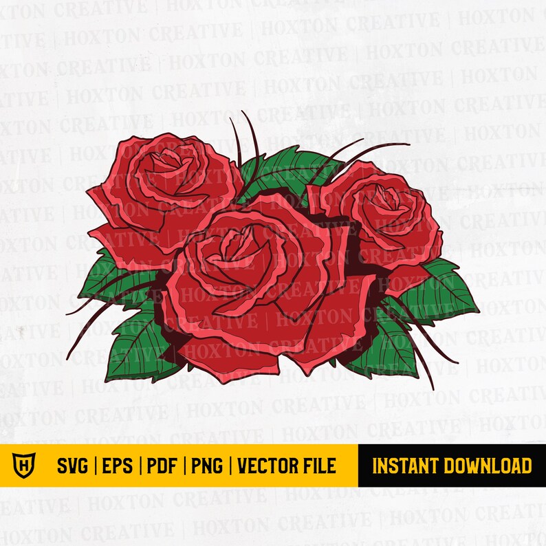Red Rose Svg Red Roses Svg Rose Svg Rose Clipart - Etsy