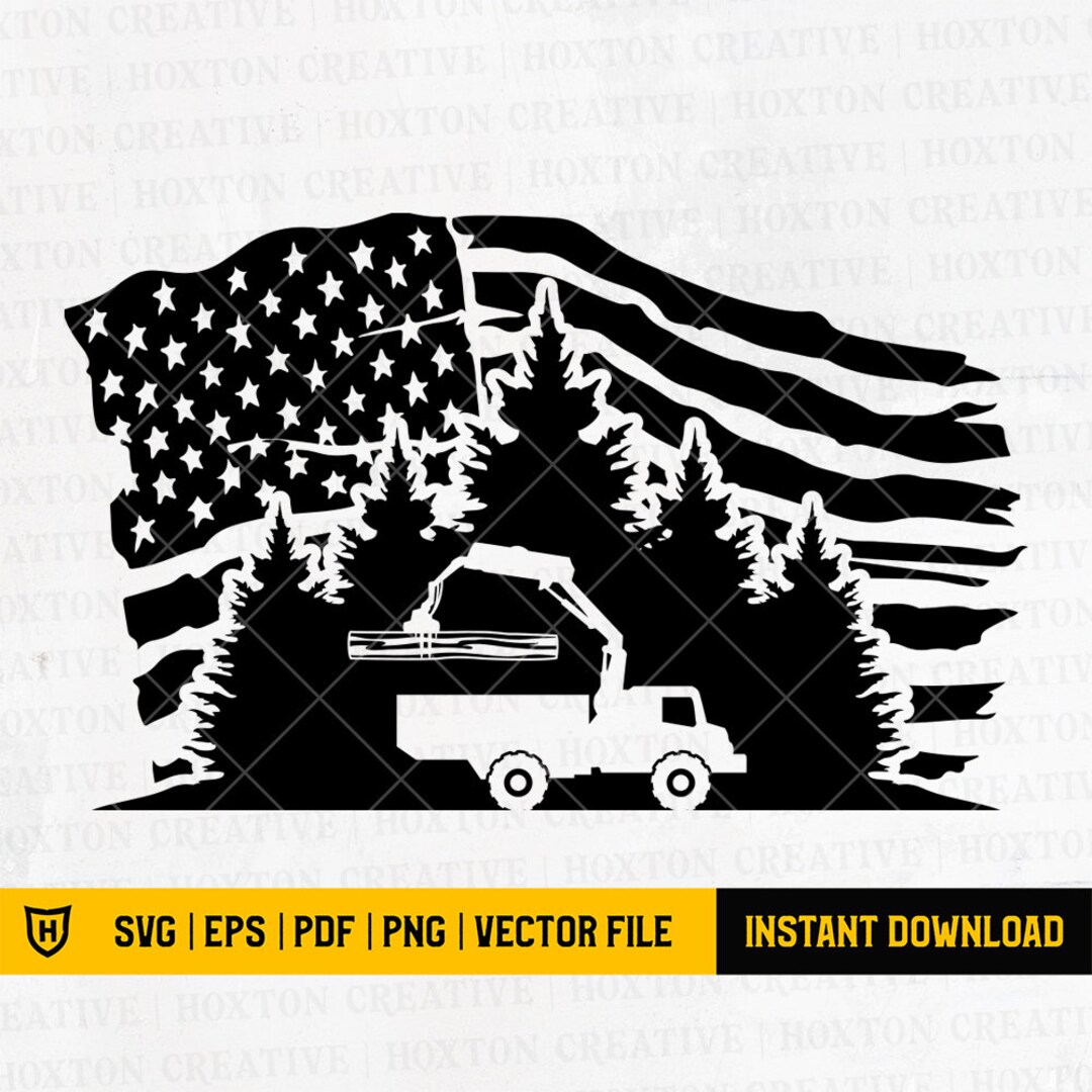 US Logging Skidder Svg File | US Log Skidder Svg | Forest Logging Svg ...
