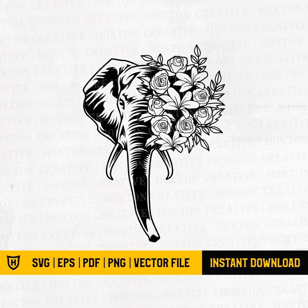 Flower Elephant Svg | Florals Svg | Elephant Svg | Floral Elephant Svg ...