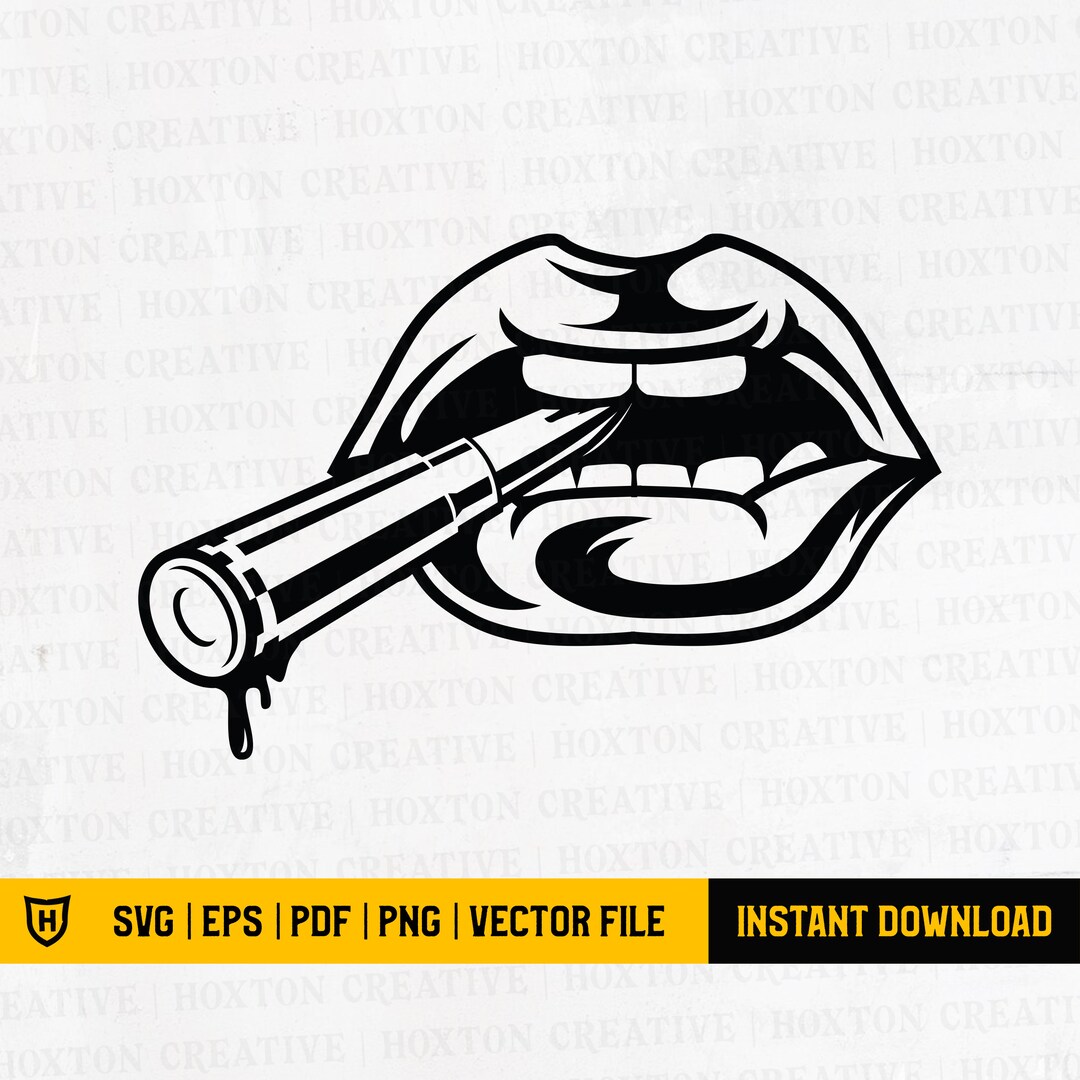 Sexy Lips Bullet Svg | Dripping Lips Svg | Red Lips Bite Bullet Svg ...