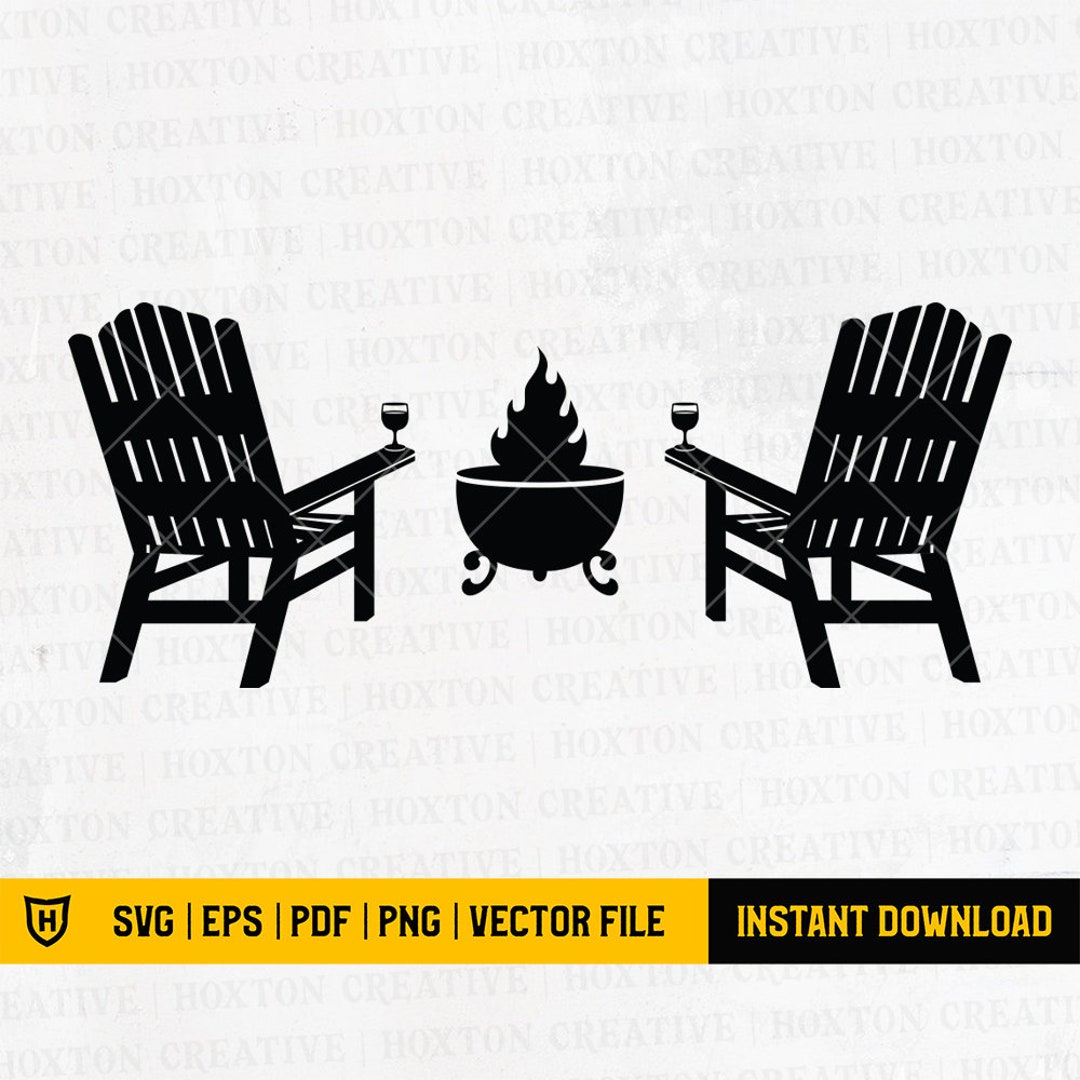Campfire Svg File | Adirondack Chairs Svg | Backyard Outdoor Svg ...