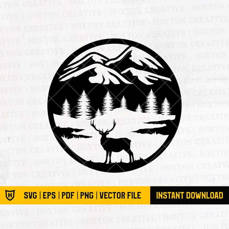 Elk Hunting Svg File Rustic Mountain Elk Hunting Svg - Etsy