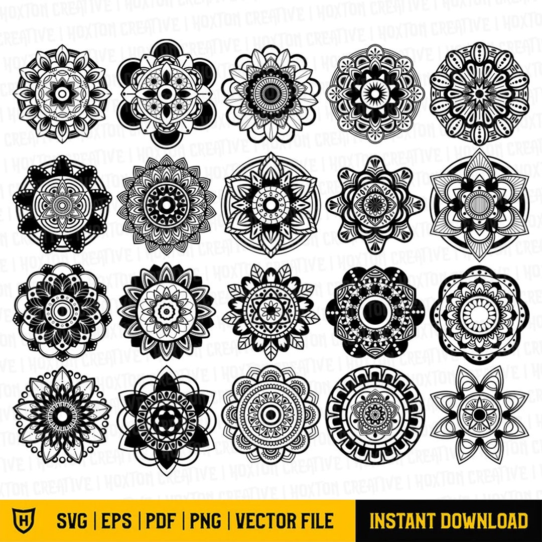 BUNDLE Mandala Svg File | Mandala Flower Svg | Zentangle Svg | Mandala ...