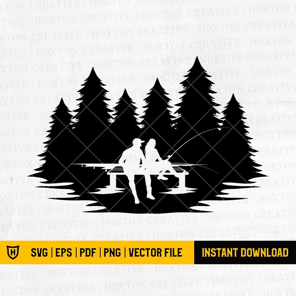 Couple Fishing Svg File Fishing Svg Fishing Scene Svg - Etsy Canada