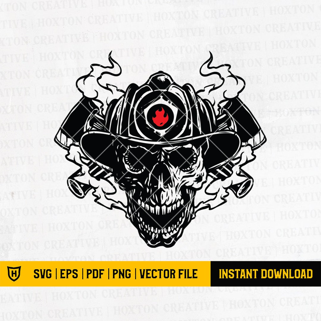 Firefighter Skull Svg File | Fireman Svg | Smoke Firefighting ...