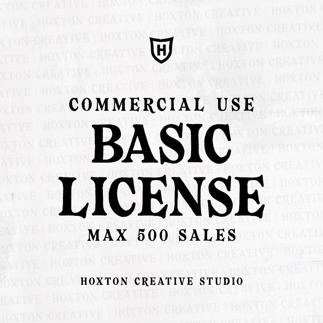 BASIC LICENSE - Personal and Commercial Use Maximum 500 Use - Etsy