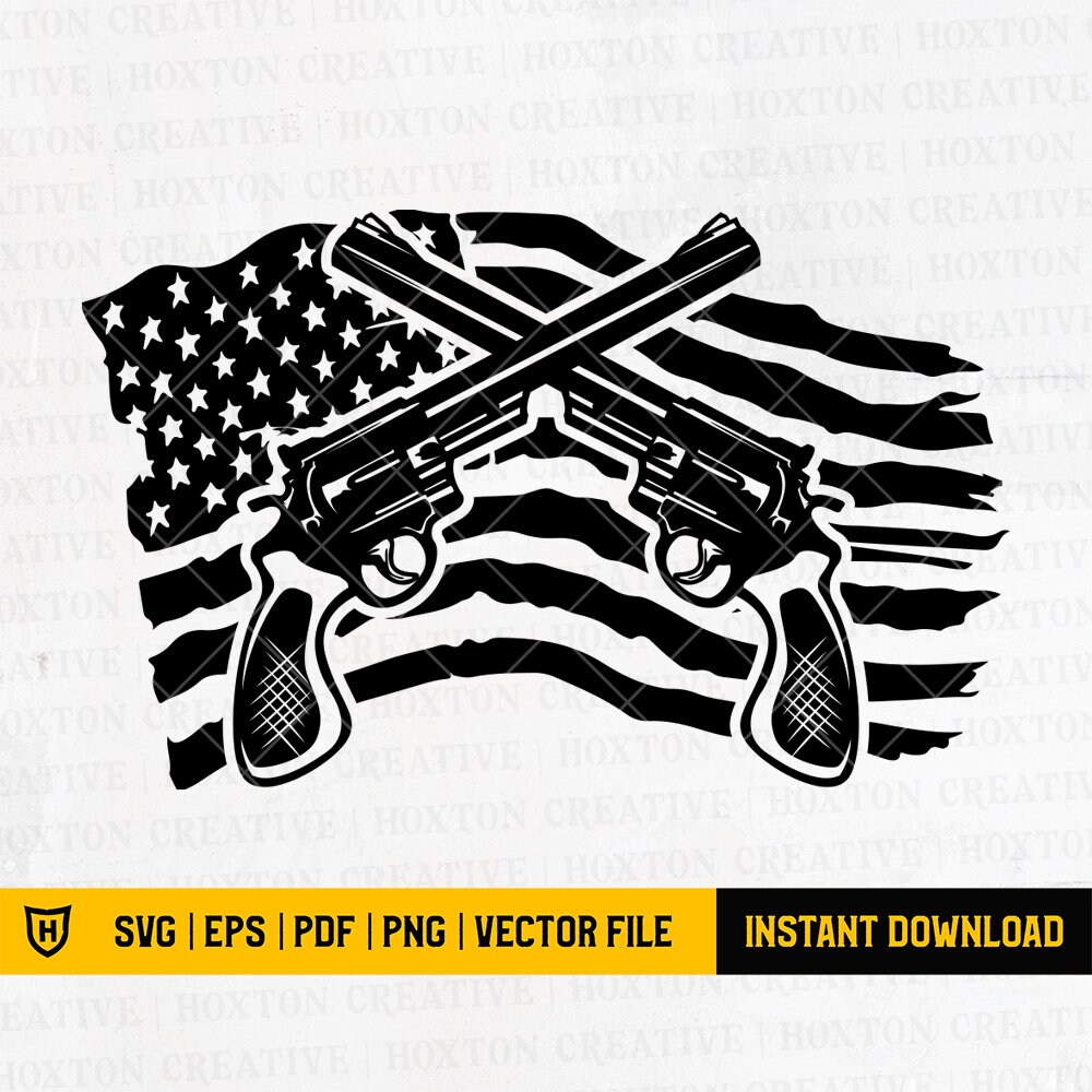 US Gun Svg File US Revolver Handgun Svg US Gun Owner Shirt Gun Svg ...