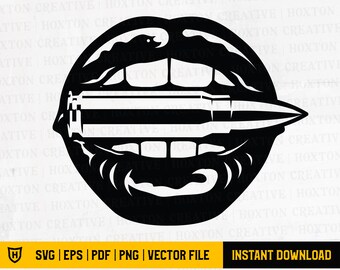 Sexy Lips Bullet Svg Dripping Lips Svg Red Lips Bite | Etsy