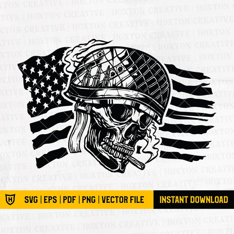 US Skull Military Smoking Weed Joint Svg File Smoking Skull - Etsy