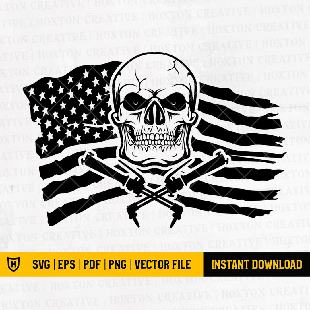 Welding Skull USA Flag Svg | Skull American Welder Svg | Welding Steel ...