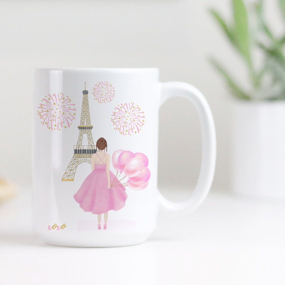 Personalized Soft Pink Aesthetic Fashion Mug Design, Customisable Mug ...