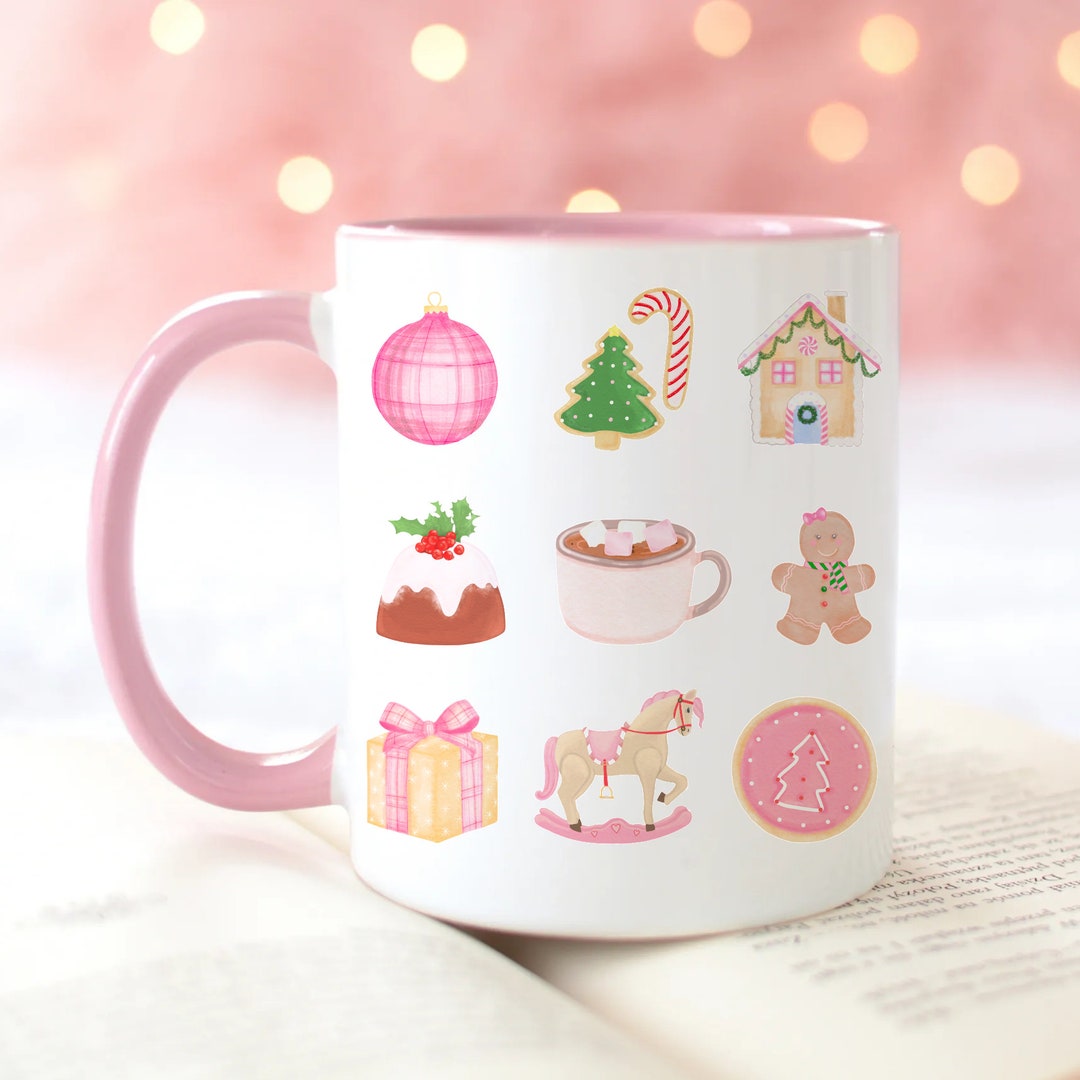 Pink Christmas Mug Pink Girly Christmas Gifts for Her Handmade Design ...