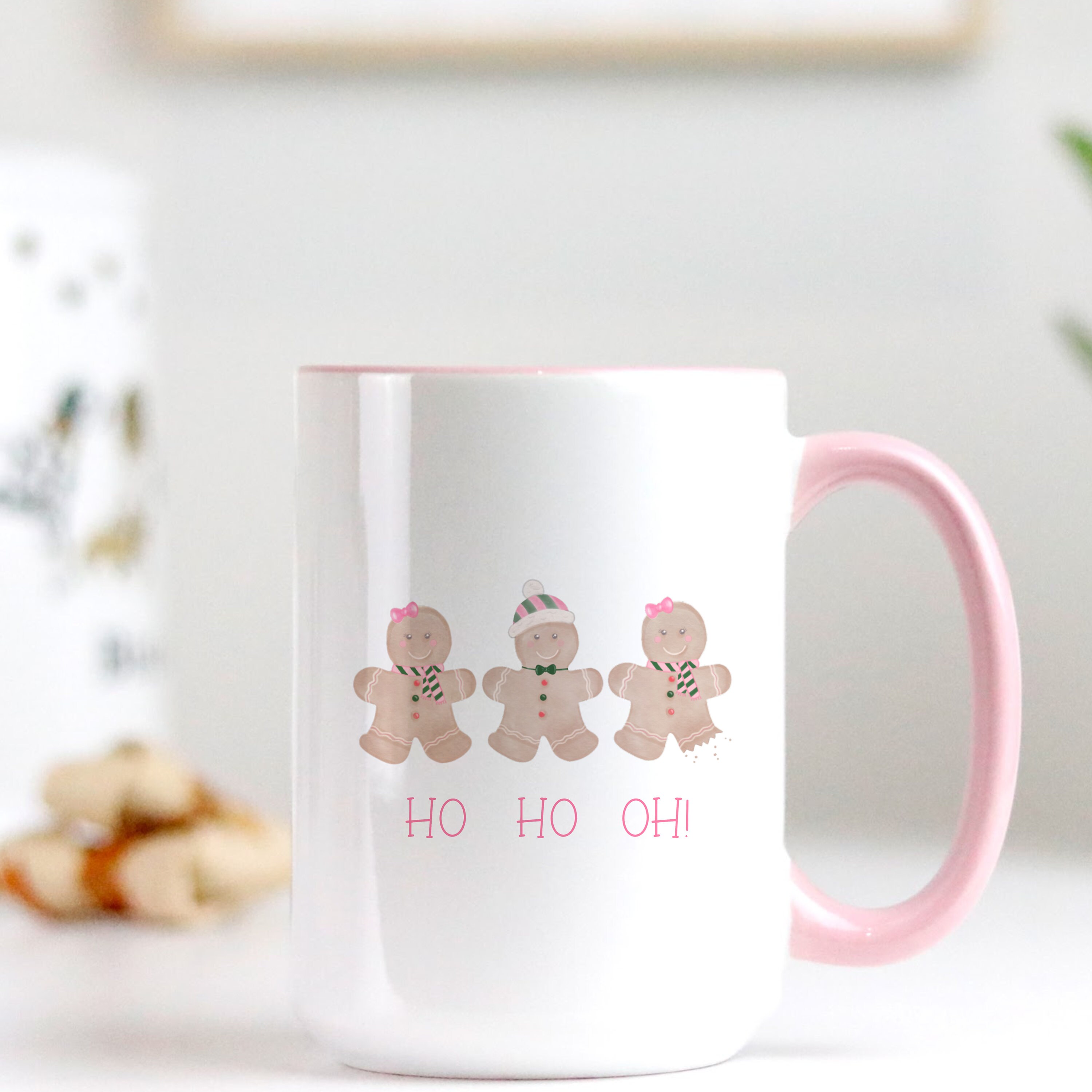 Ho Ho Oh Gingerbread Man Mug Pink Christmas Mug Funny - Etsy