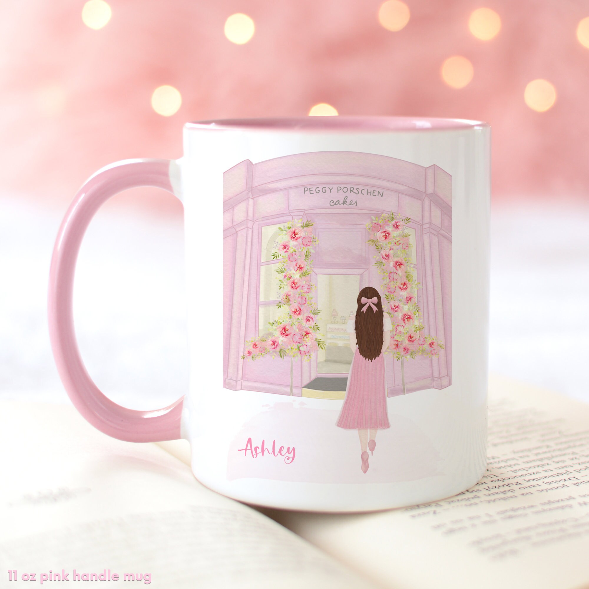 London Coffee Mug, Customizable Mug, Soft Pink Mug, Fashion Mug, Girly ...