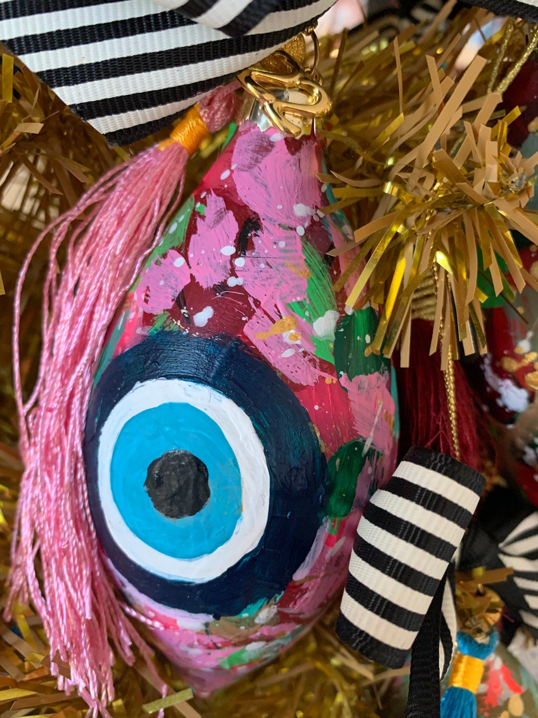 Evil Eye Christmas Tree Bauble Evil Eye Decoration is Hand Painted and ...