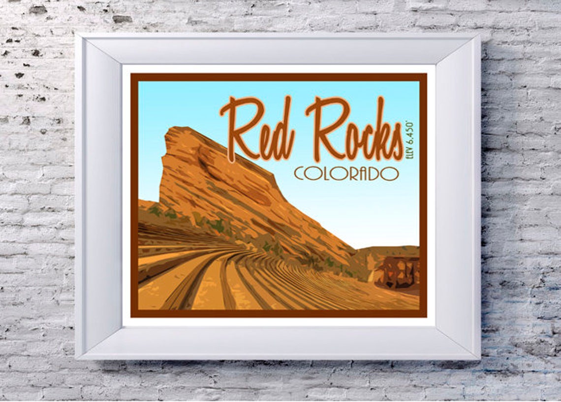 Red Rocks, Colorado Poster, Red Rocks Amphitheater, Gift From Colorado ...