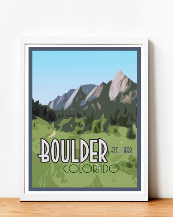 Boulder Colorado Poster Flatirons Print Boulder Wall Art - Etsy