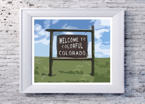 Colorful Colorado Sign Colorado Poster Welcome to Colorado | Etsy