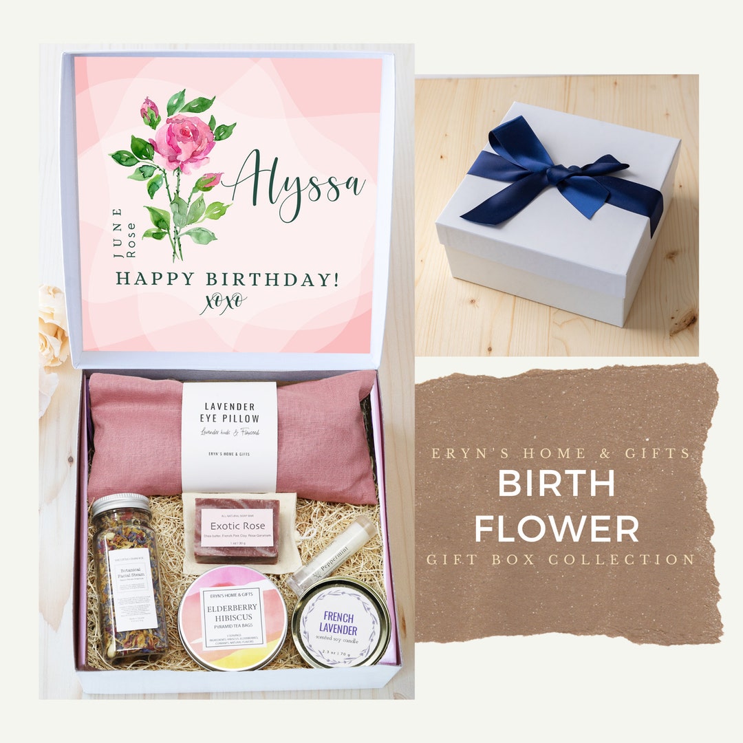 April Birthday Gift Box Birth Flower April Born Birthday - Etsy