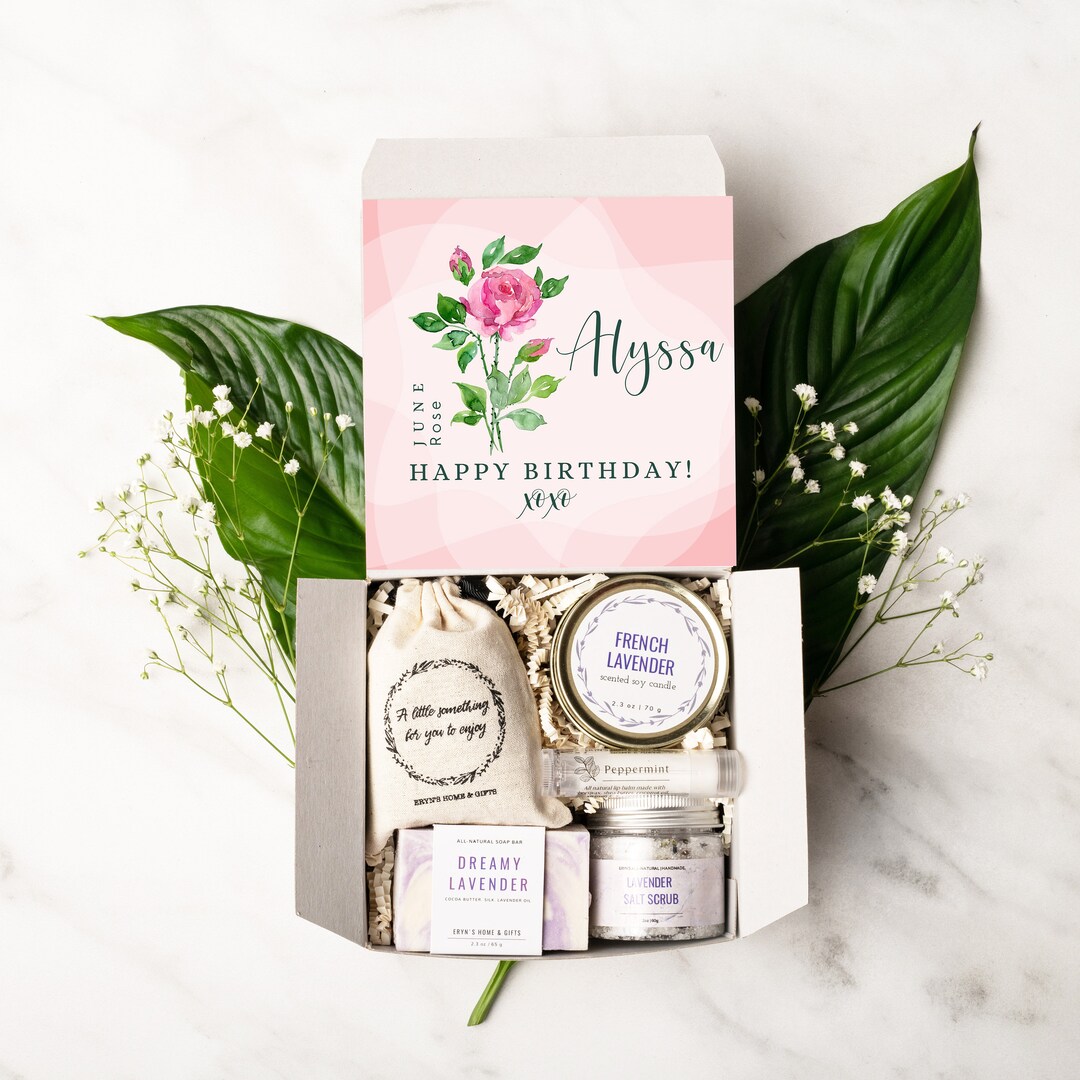 April Birthday Gift Box Birth Flower April Born Birthday - Etsy