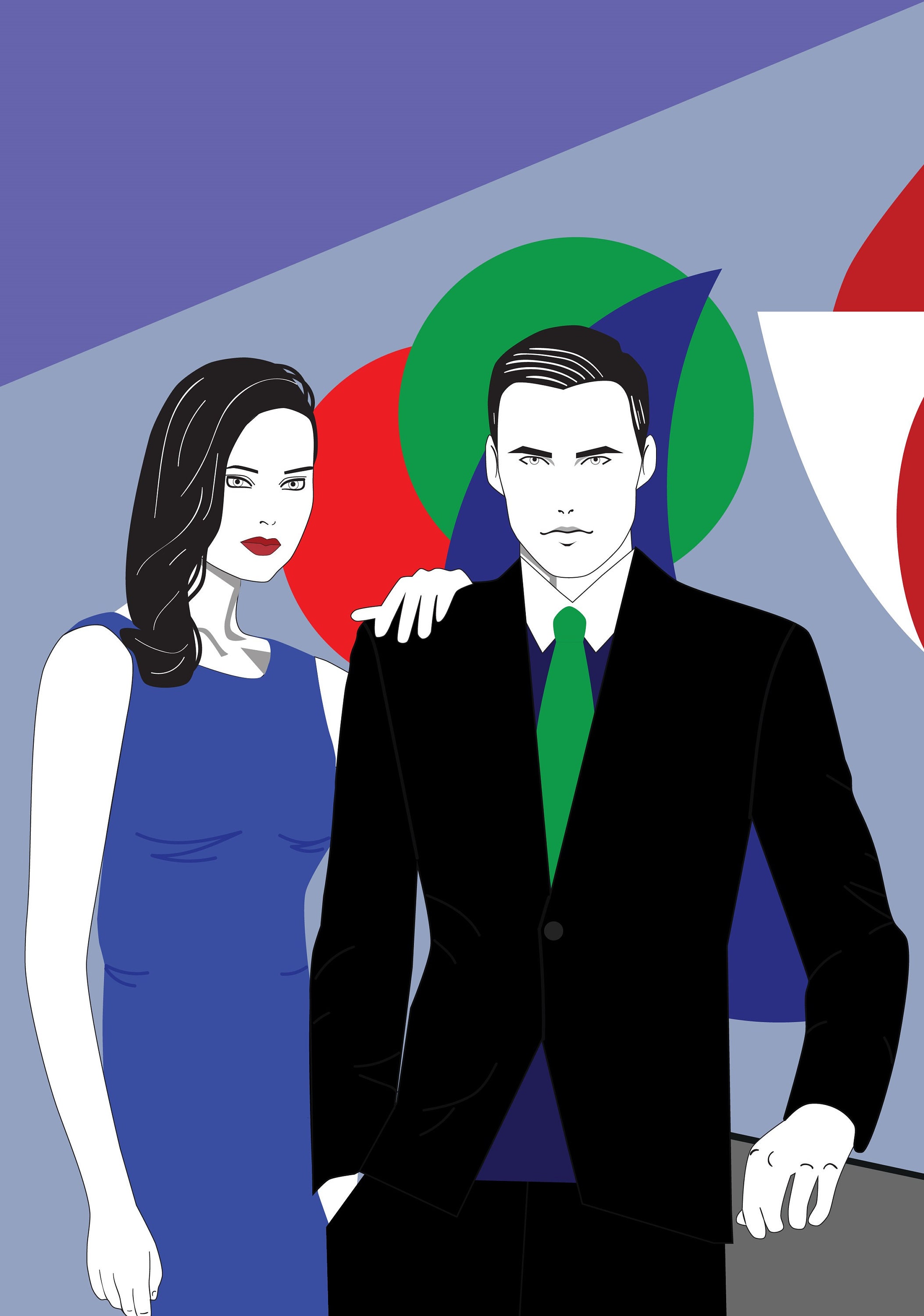 Custom Patrick Nagel Style Portrait Print, Geometric Abstract Art ...