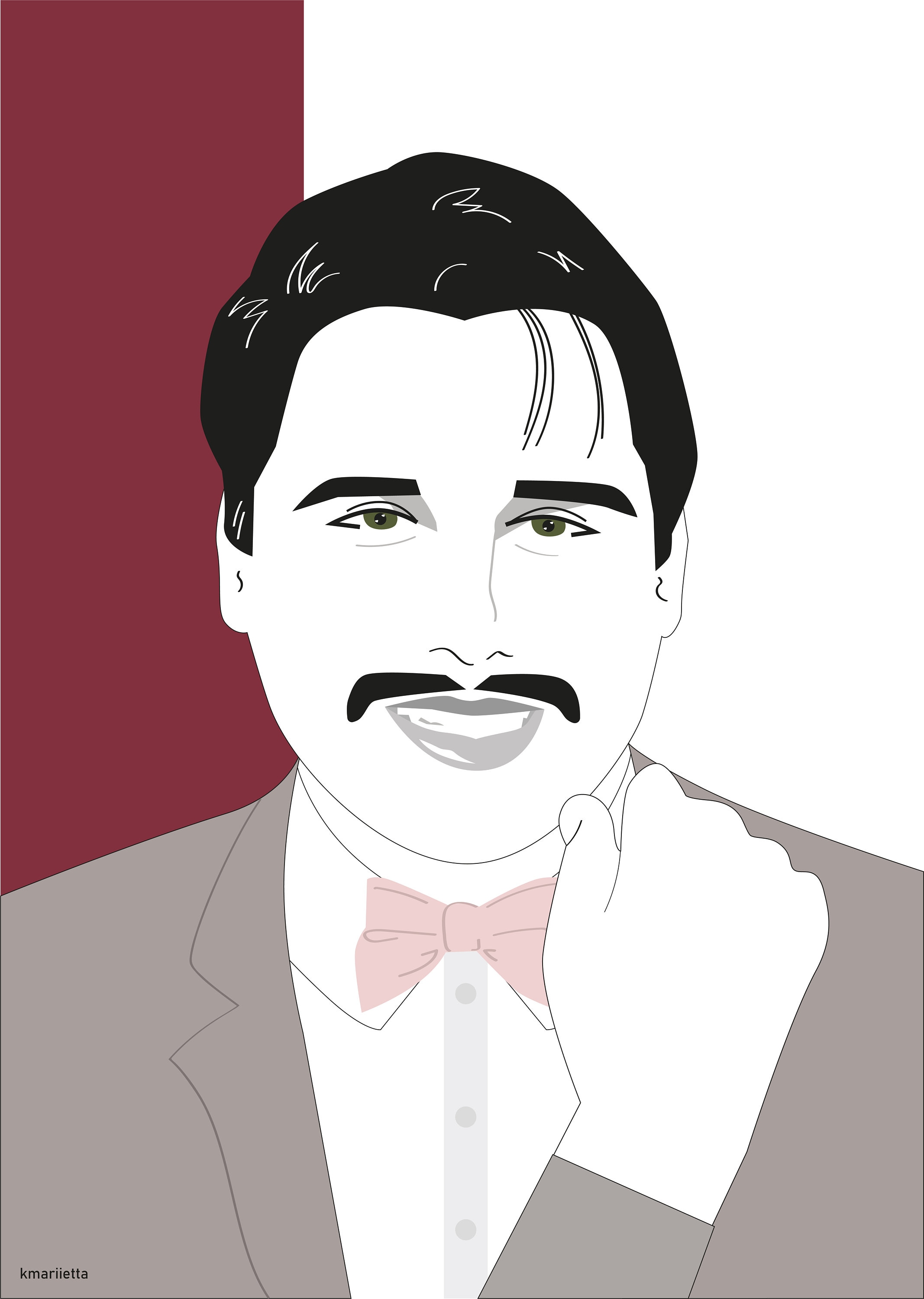Custom Patrick Nagel Style Portrait Print, Geometric Abstract Art ...