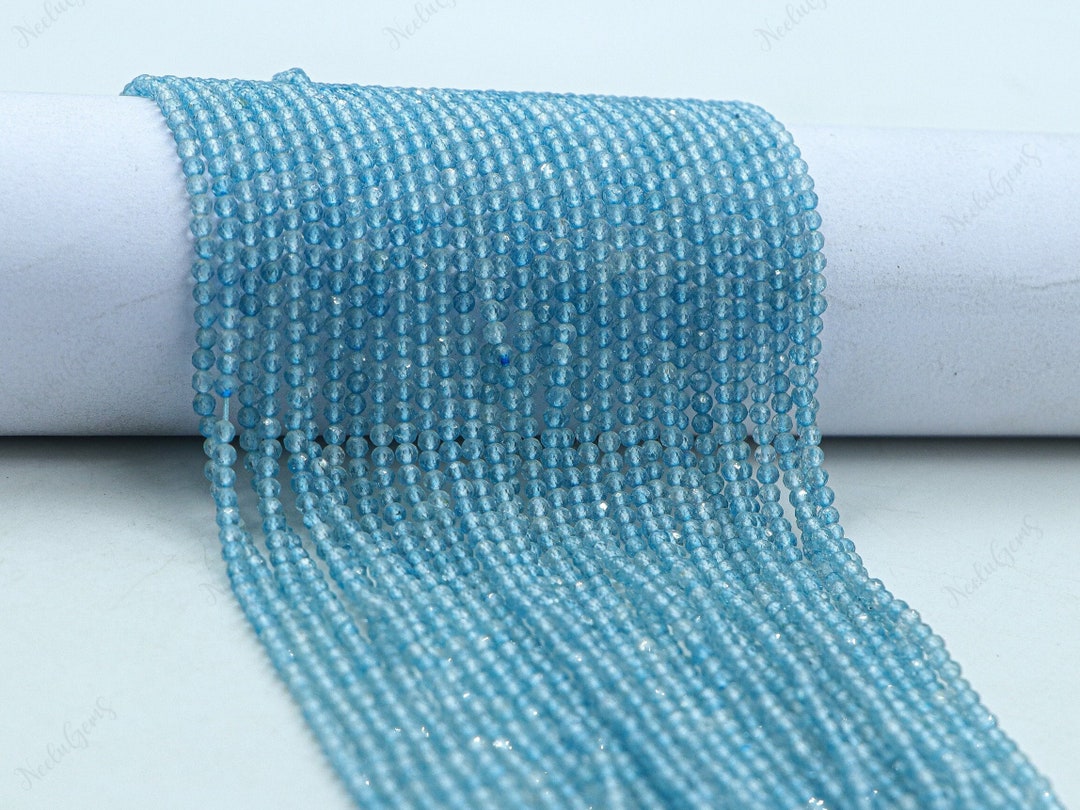 Natural Swiss Blue Topaz Faceted Round Shape Gemstone Beads Strand,blue ...