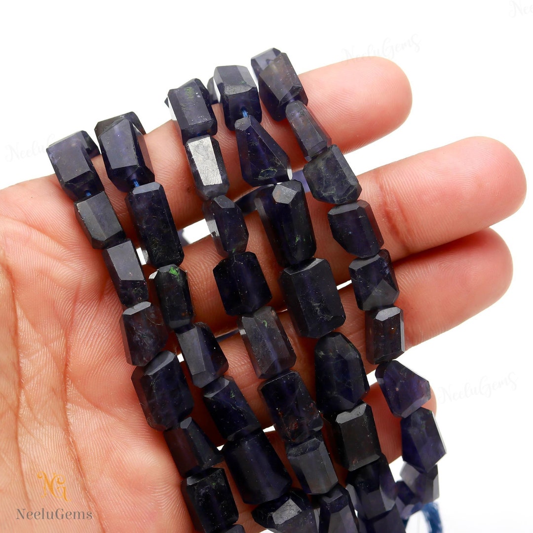 AAA+ Quality Natural Blue Iolite Quartz Faceted Nugget Shape Gemstone ...