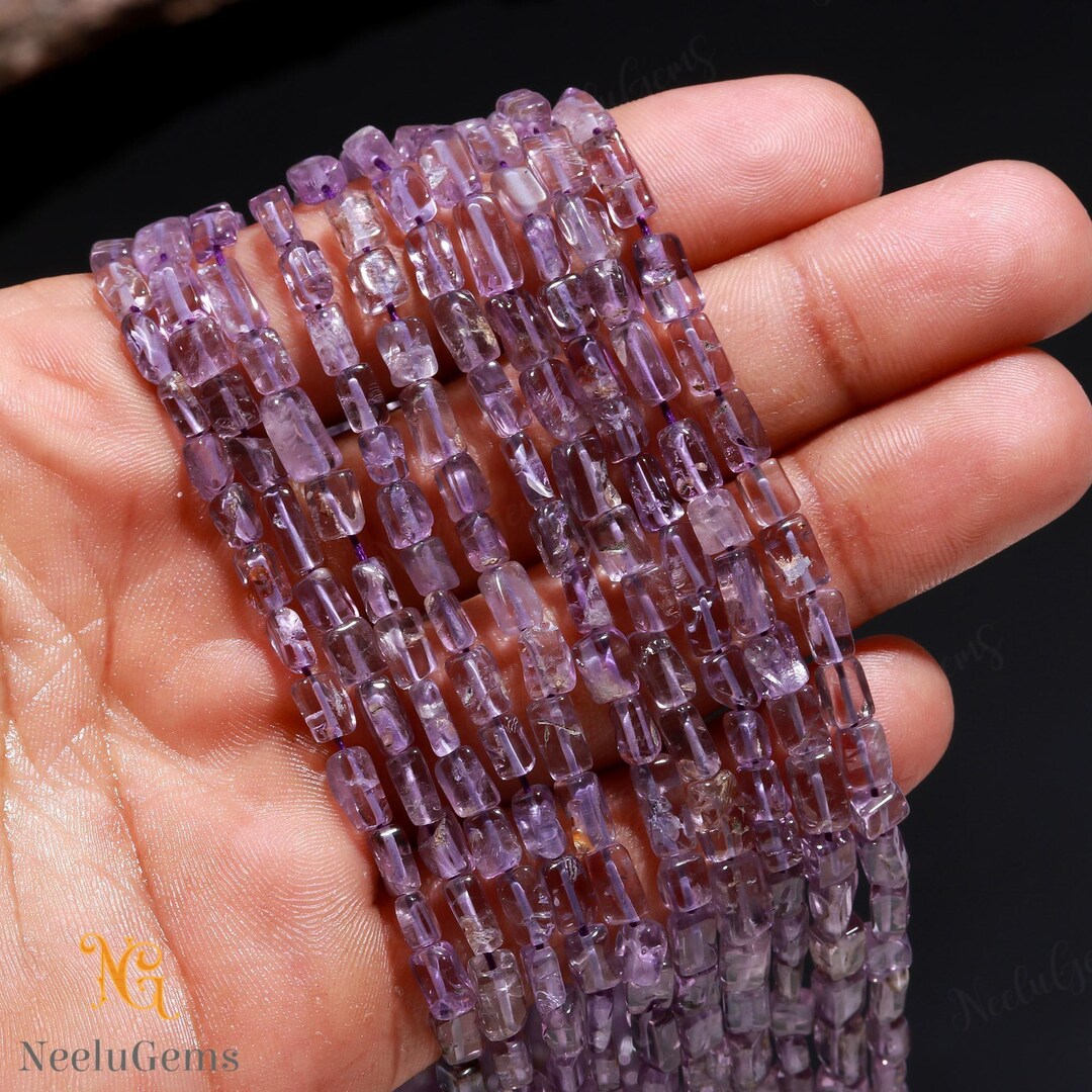 AAA+ Pink Amethyst Smooth Rectangle Shape Gemstone Beads,amethyst Plain ...