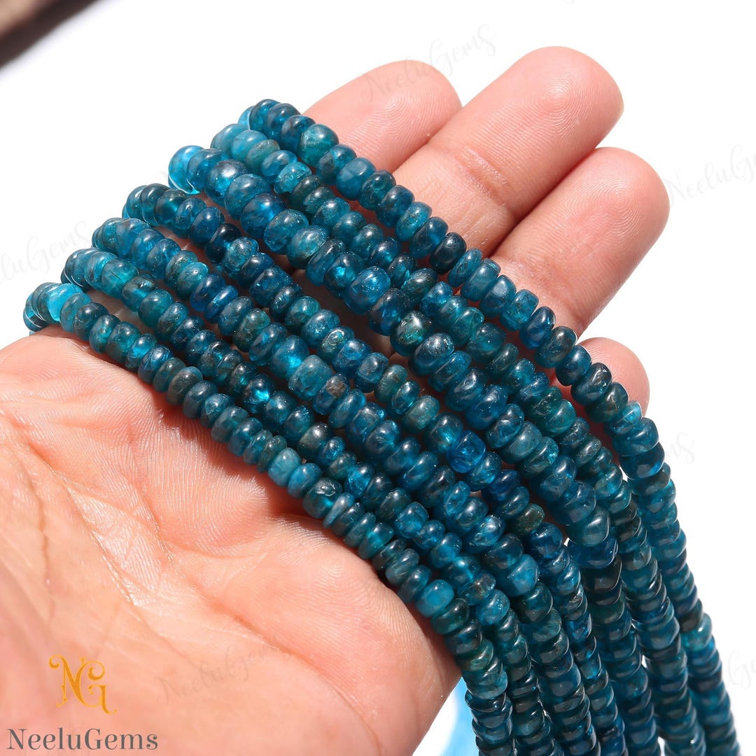 Neon Blue Apatite Rondelle Beads, AAA+ Gemstone, 5-6mm Strand - Etsy