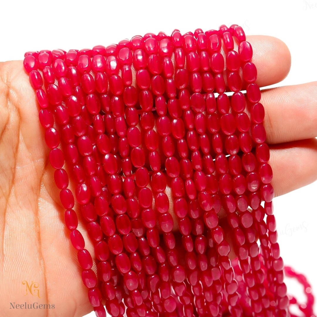AAA+ Ruby Imitation Smooth Oval Beads,natural Imitation Plain Oval ...