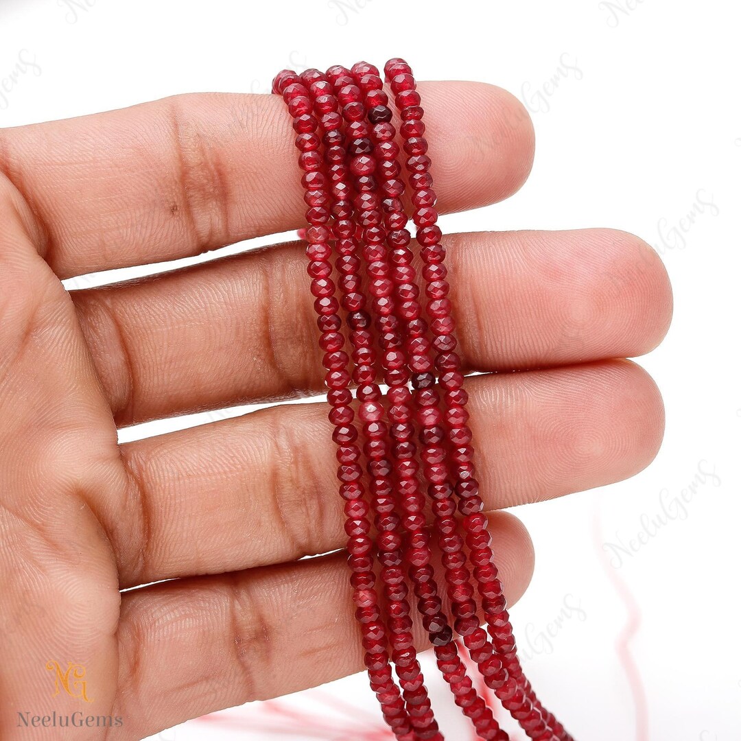Beautiful Ruby Sapphire Jade Faceted Rondelle Shape Gemstone Beads,ruby ...