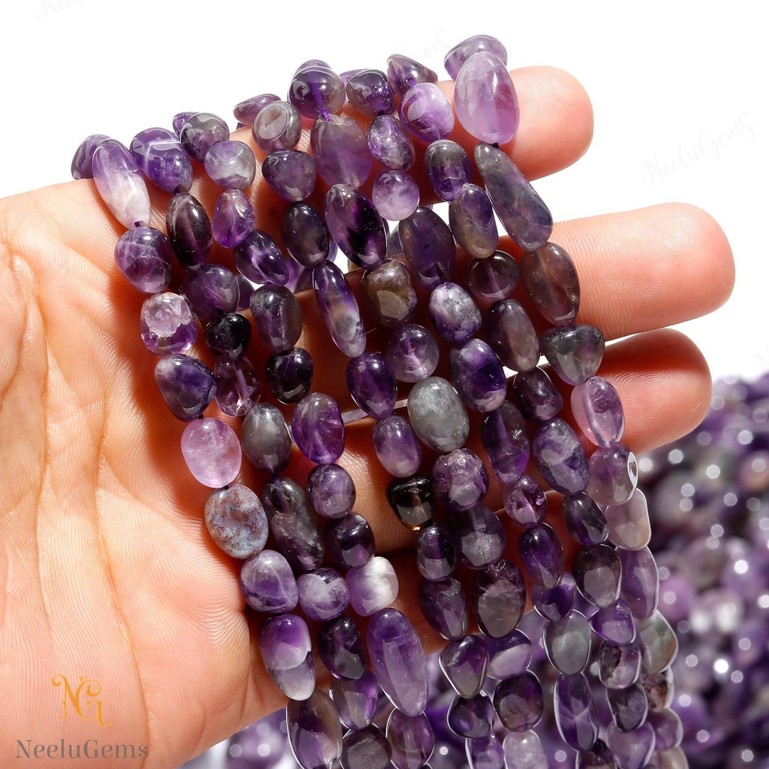 AAA+ Purple Amethyst Smooth Nugget Beads,natural Amethyst Pebble Nugget ...