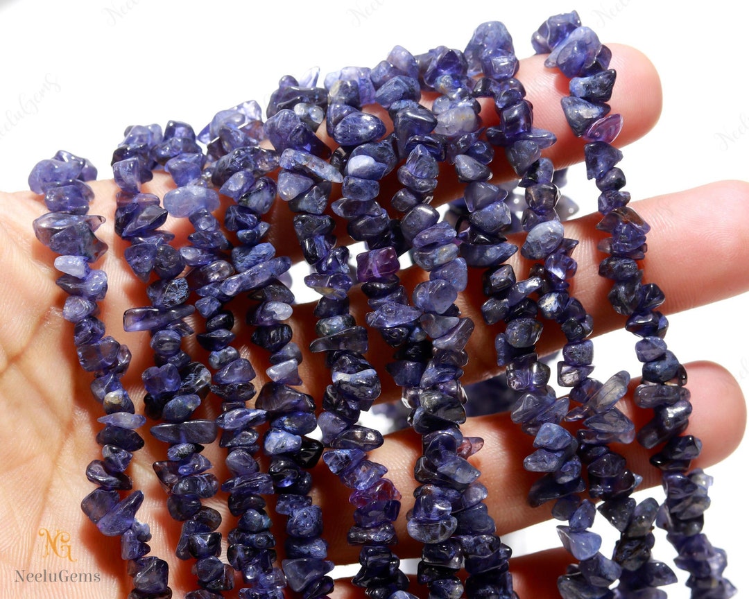AAA+ Blue Iolite Uncut Chip Beads,natural Iolite Quartz Raw Rough Tiny ...